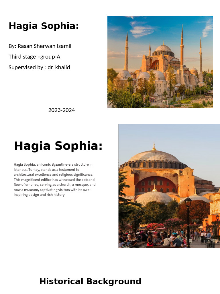 Hagia Sophia A Timeless Architectural Marvel | PDF
