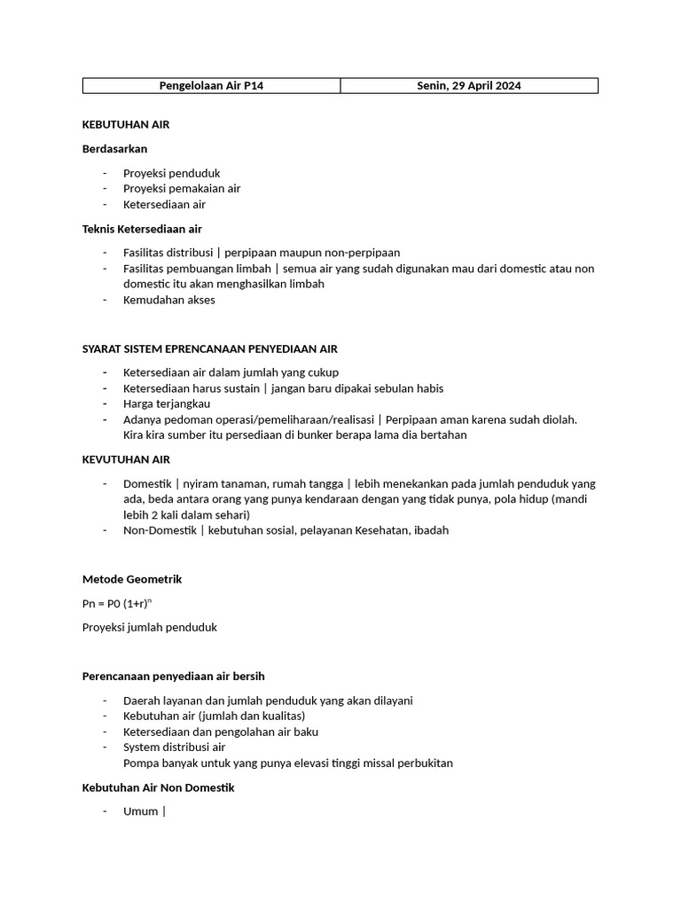 Pengelolaan Air P14 | PDF