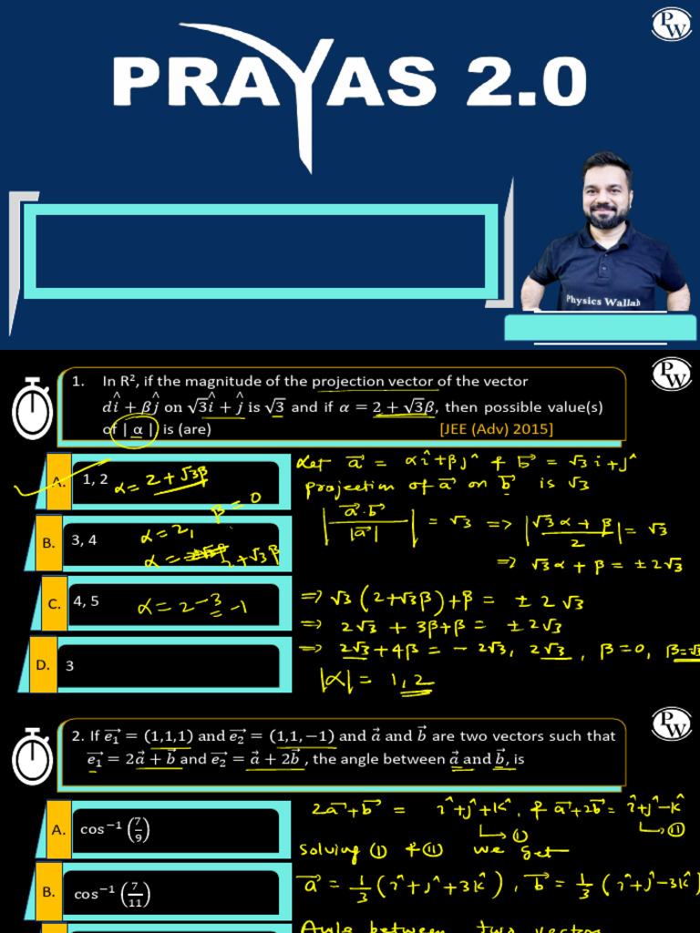 Vector Algebra - DPP 02 Solution Notes - DPP 02. Vector - Slide | PDF ...