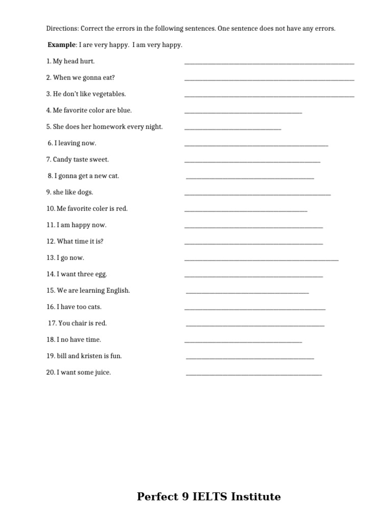 Correct Incorrect Sentences | PDF