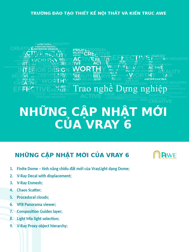 AWE - Cac Tinh Nang Moi Cua Vray 6 | PDF