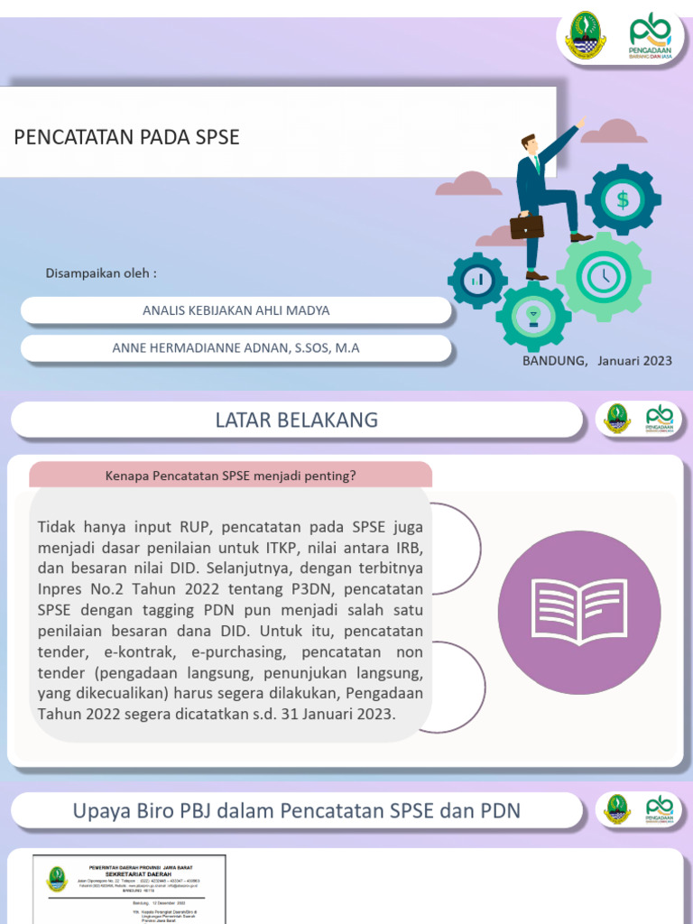 Paparan PBJ Menyapa Seri Ke 19 (Pencatatan SPSE) | PDF