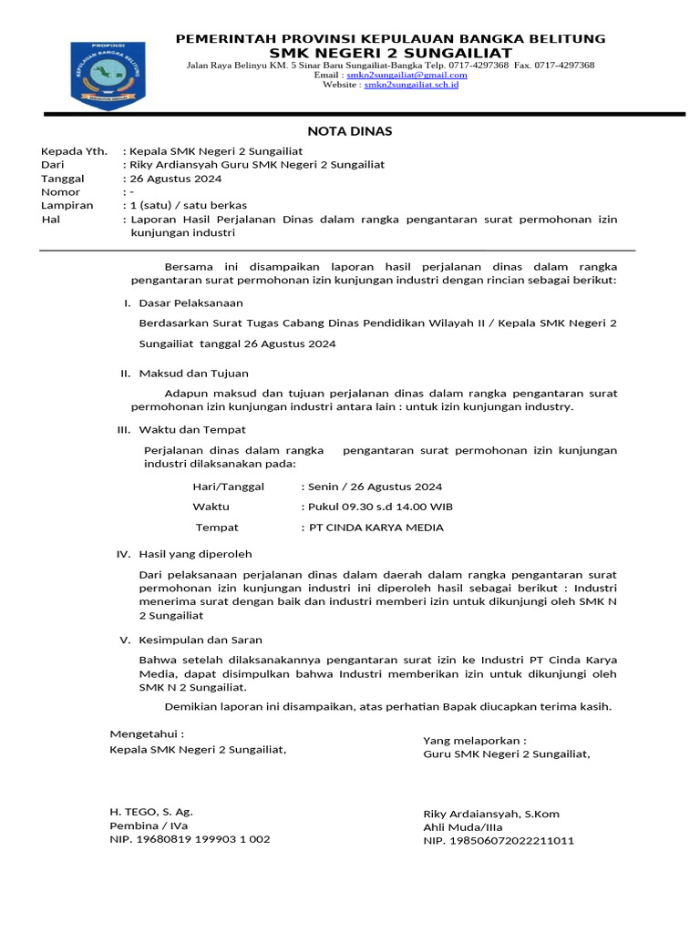 Nota Dinas | PDF