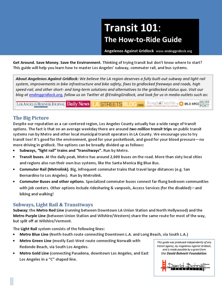 Transit 101:: The How-to-Ride Guide | Download Free PDF | Public ...
