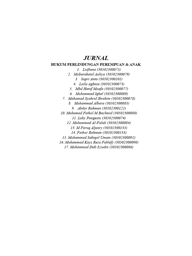 (UAS) Jurnal Hukum Perlindungan Perempuan Dan Anak | PDF