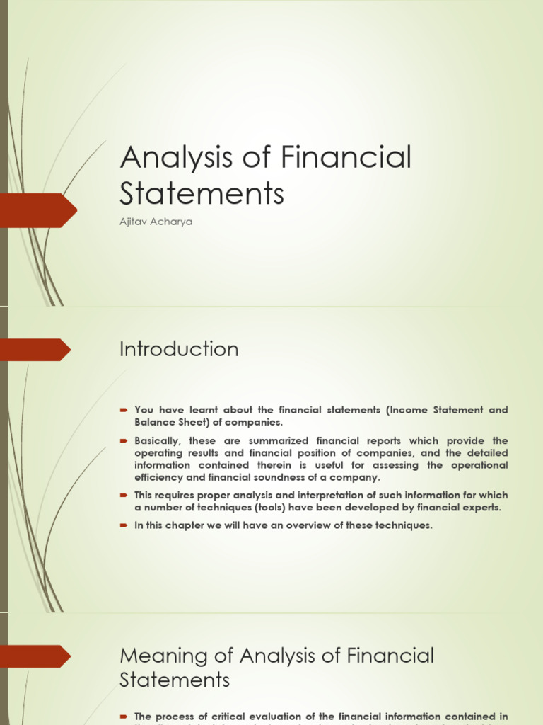UNIT3 (Financial Statement Analysis | PDF