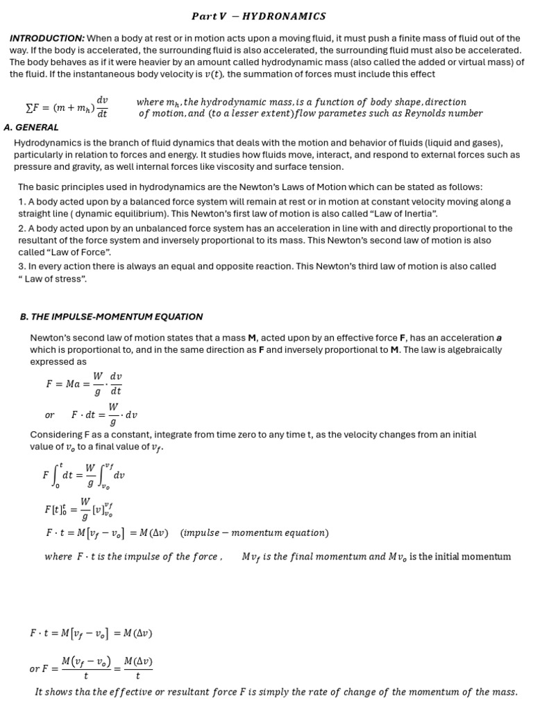 Part V - Hydrodynamic Forces | PDF