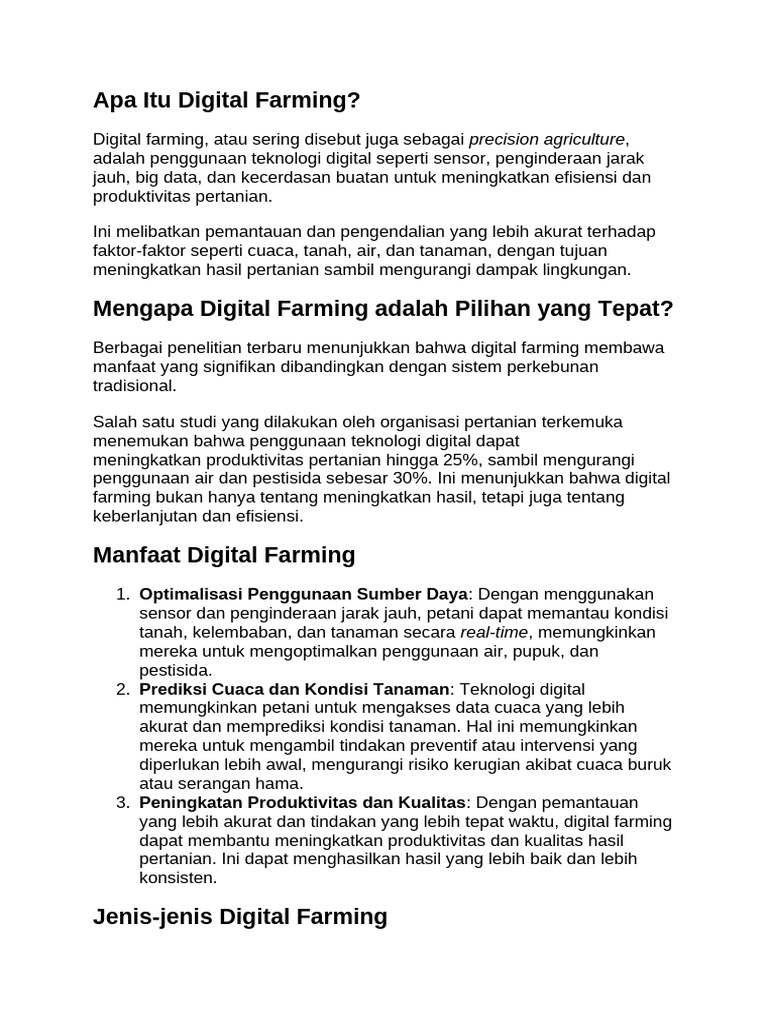 Apa Itu Digital Farming | PDF