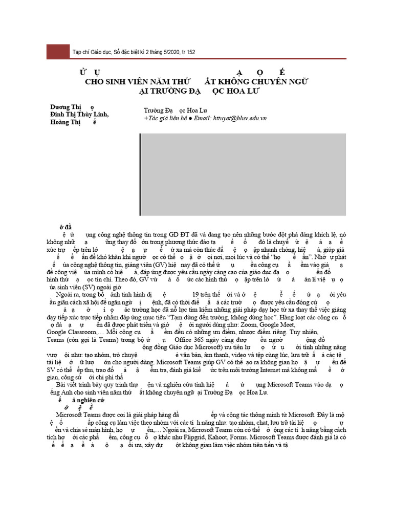 [123doc] Su Dung Microsoft Teams Trong Day Hoc Tieng Anh Cho Sinh Vien ...