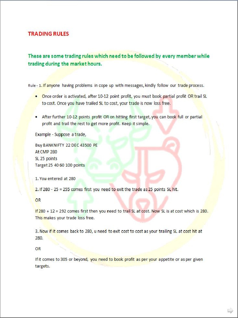 Trading Rules UPDATE-1 | PDF