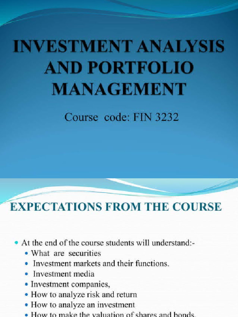 Chapter 1 Investment | PDF