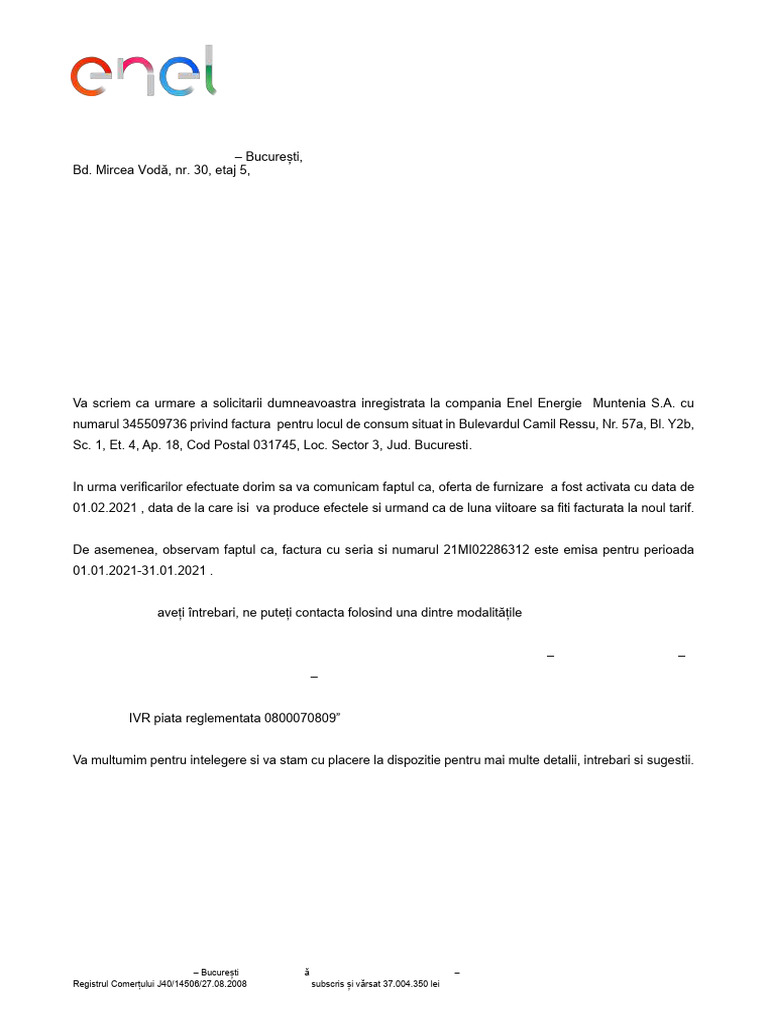 Stimate Client,: Conform Politicii de Clasificare Si Tratare A ...