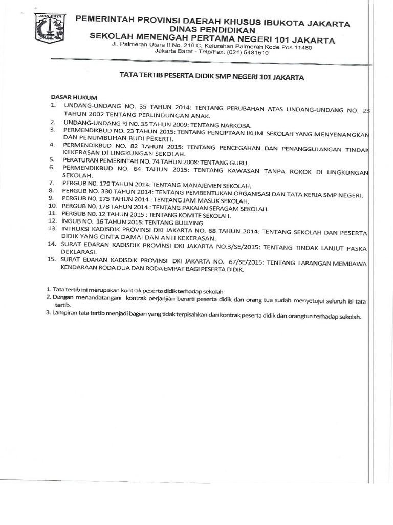 Tata Tertib Peserta Didik 2024-2025 | PDF