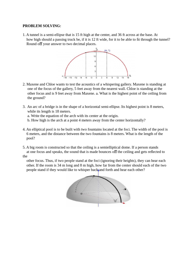 Ellipse Problem Solving | PDF