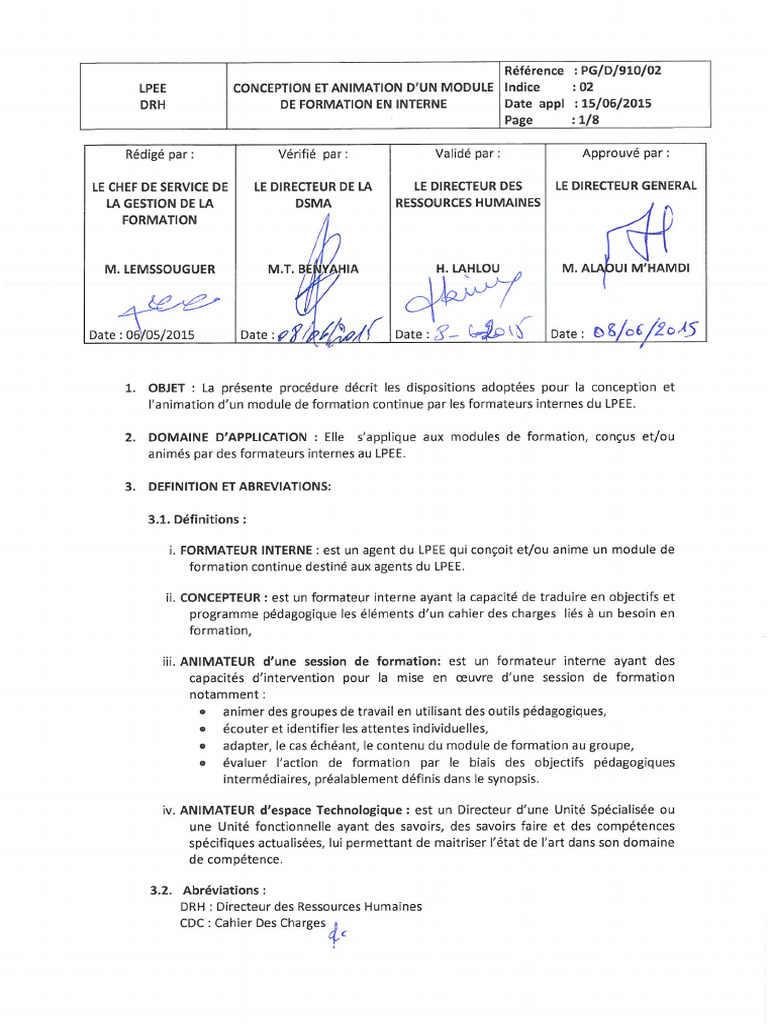 FORMA Procedure Conception Et Animation Module de Formation Indice 2 | PDF