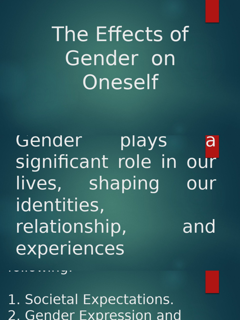 The Effects of Gender On Oneself G4 Presentation | PDF | Gender | Wellness