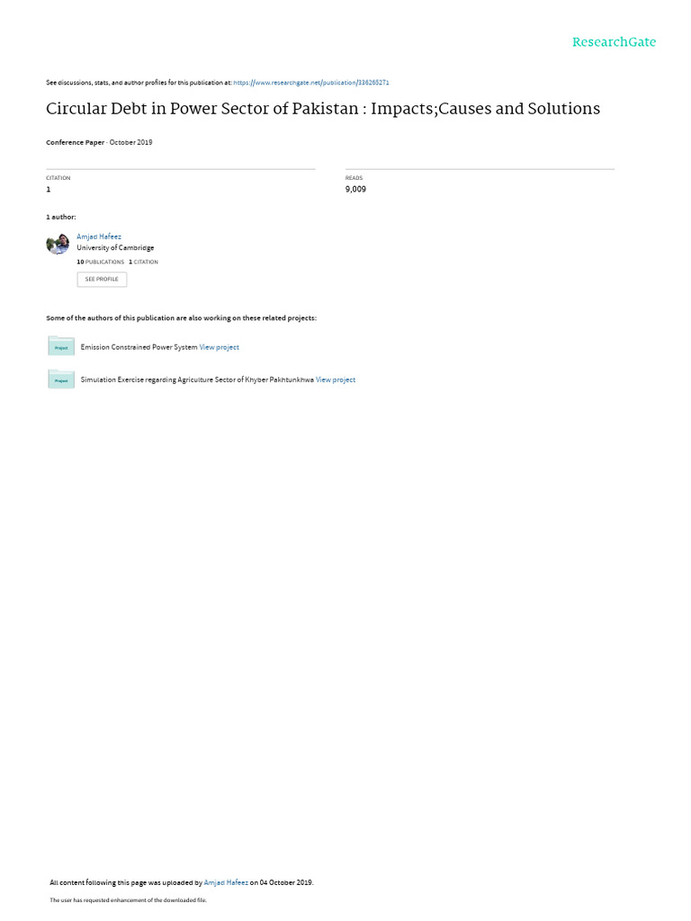 Circular Debt in Power Sector | PDF