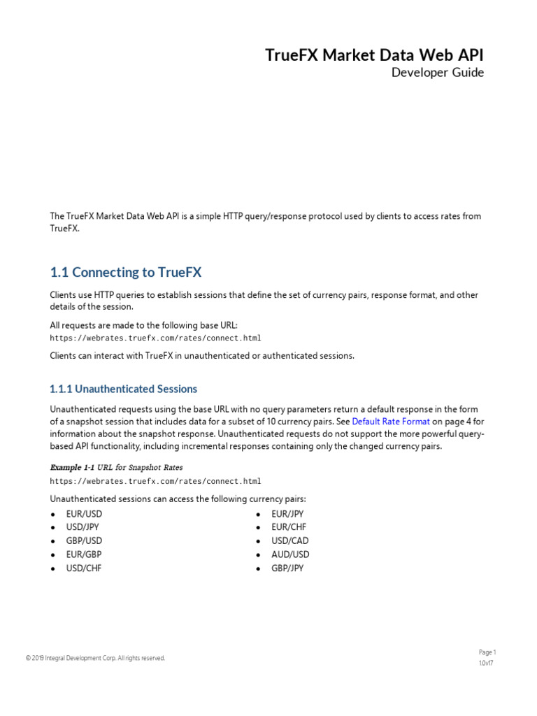 Individual Market Data Web API | PDF