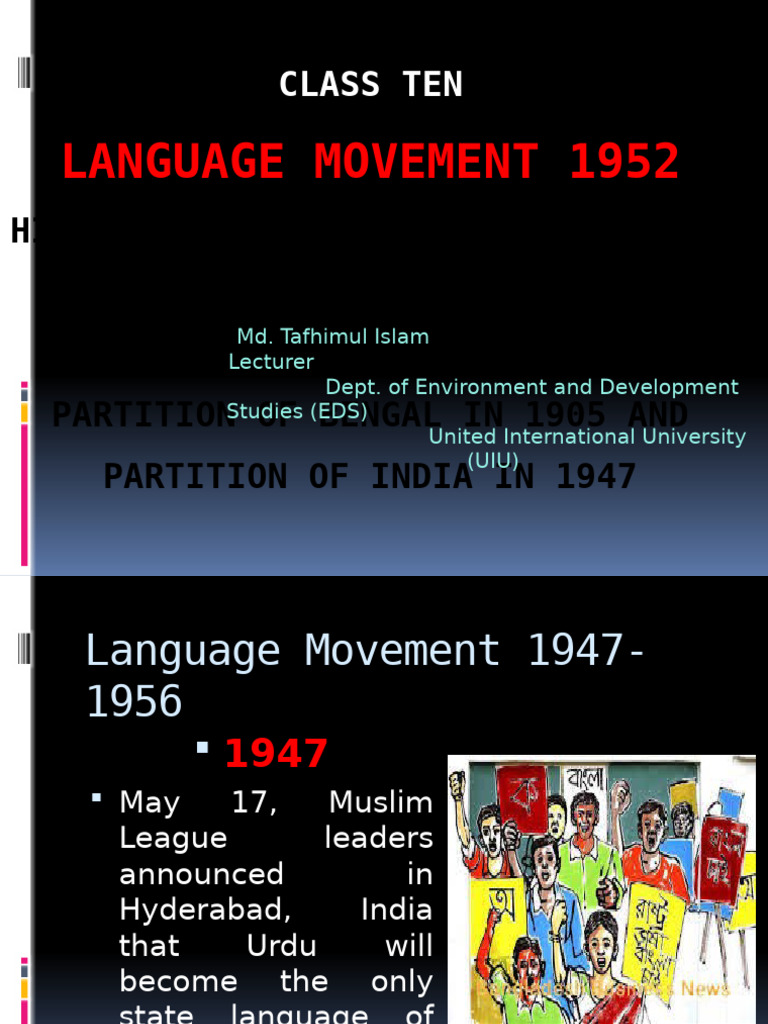 Class 10 (Language Movement 1952) | PDF