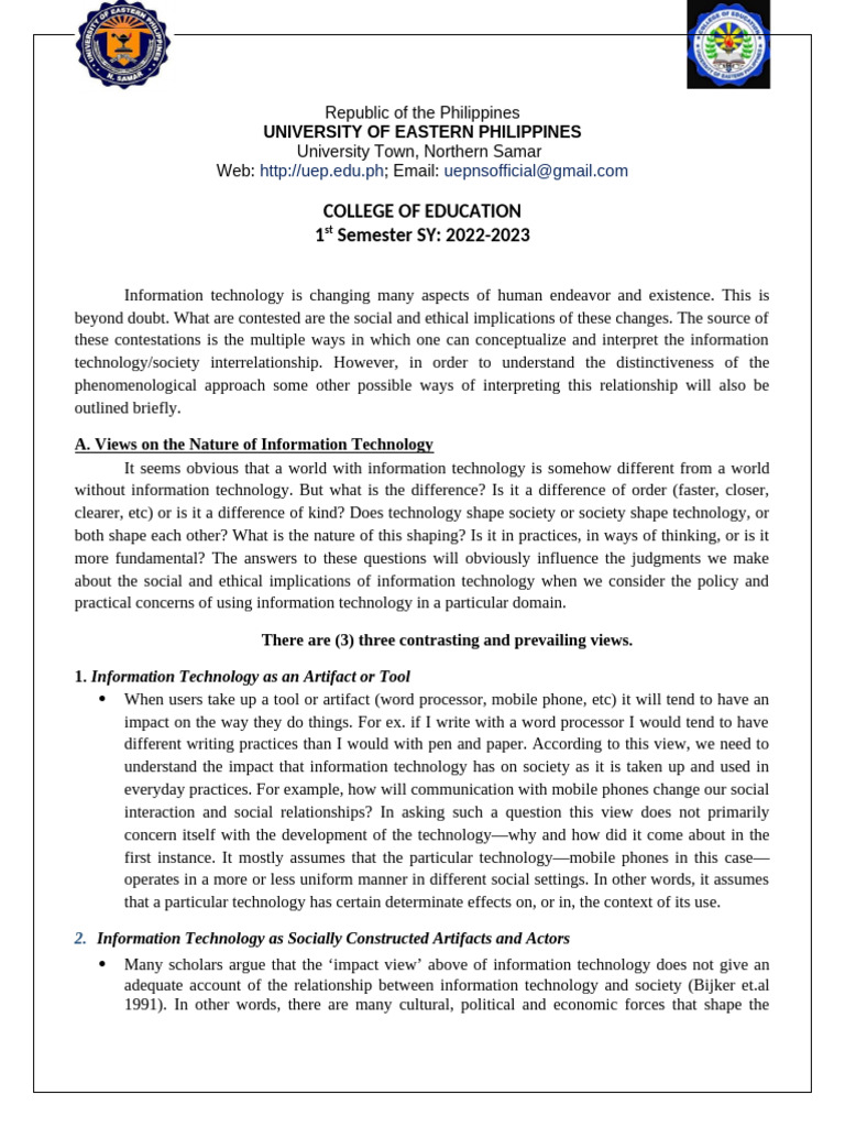 ITHD Written Report1 | PDF