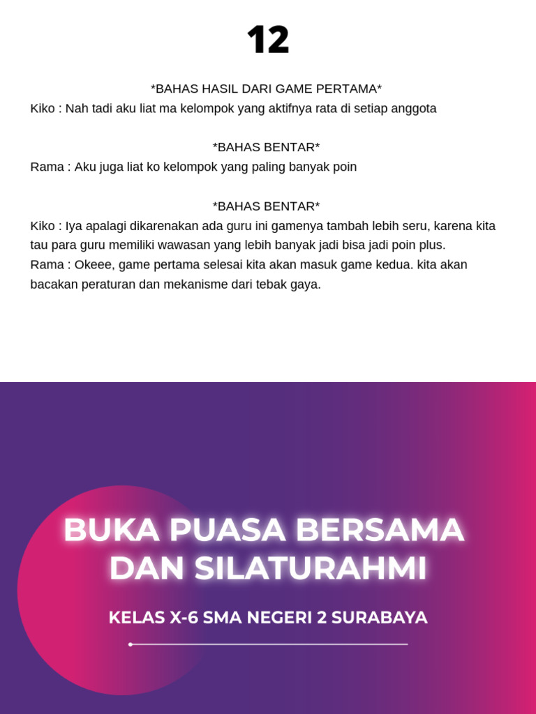 Cue Card Buka Bersama X6 | PDF