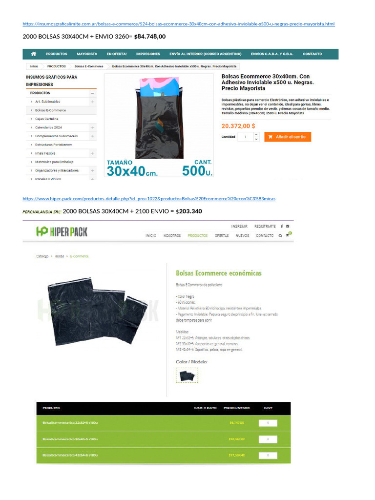 BOLSAS ADHESIVAS | PDF