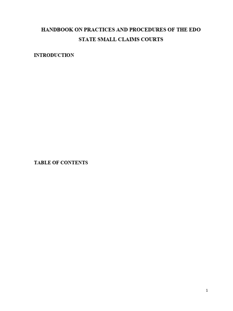 Small Claims Court Handbook | PDF