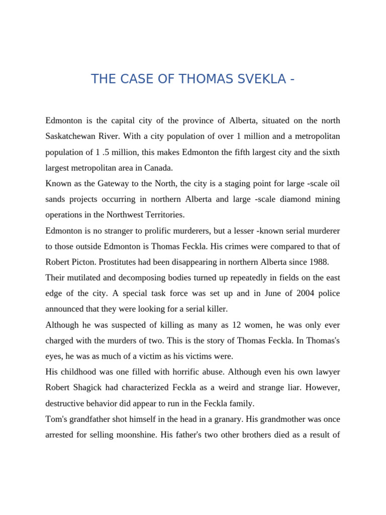 The Case of Thomas Svekla | PDF | Life Imprisonment | Social Science