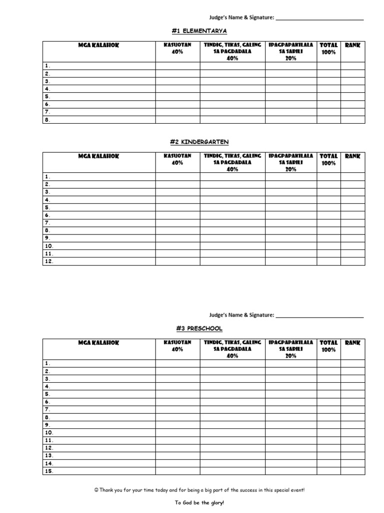 Lakan at Lakambini 2024 Score Sheet - 083024 | PDF