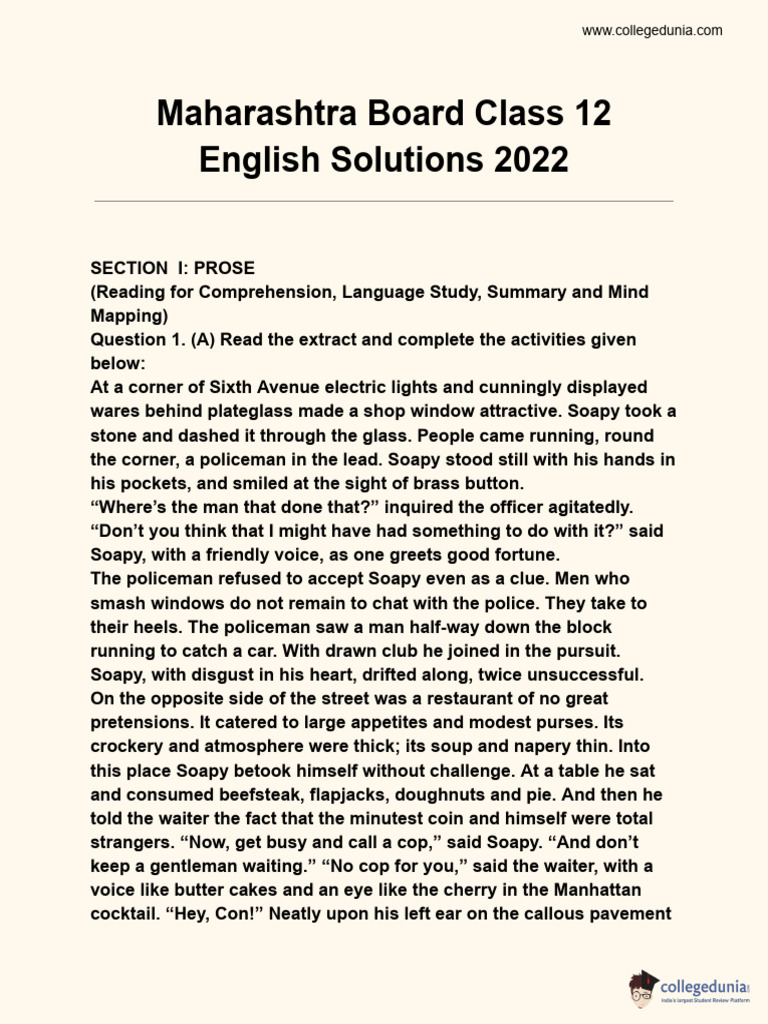 Class 12 English Solutions 2022 | PDF | Adverb | Luck