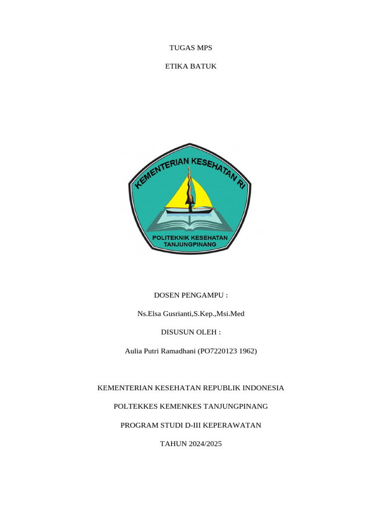 AULIA PUTRI RAMADHANI 1C TUGAS MPS (Etika Batuk & Penggunaan Apd) | PDF