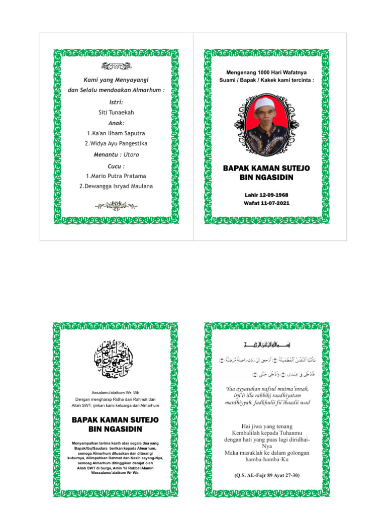 Contoh Sisipan Yasin | PDF