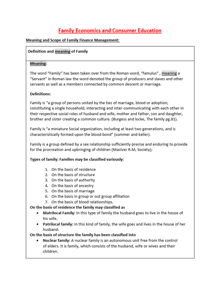 Family Economics and Consumer Education | PDF