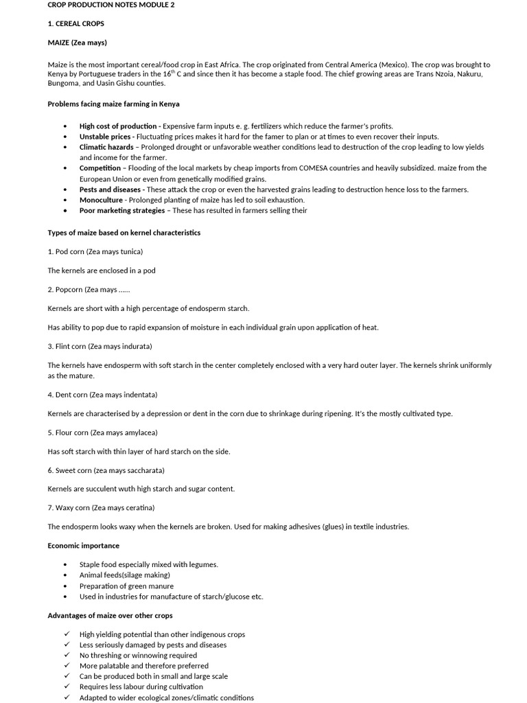 Crop Production Note Module 2-1-1 | PDF