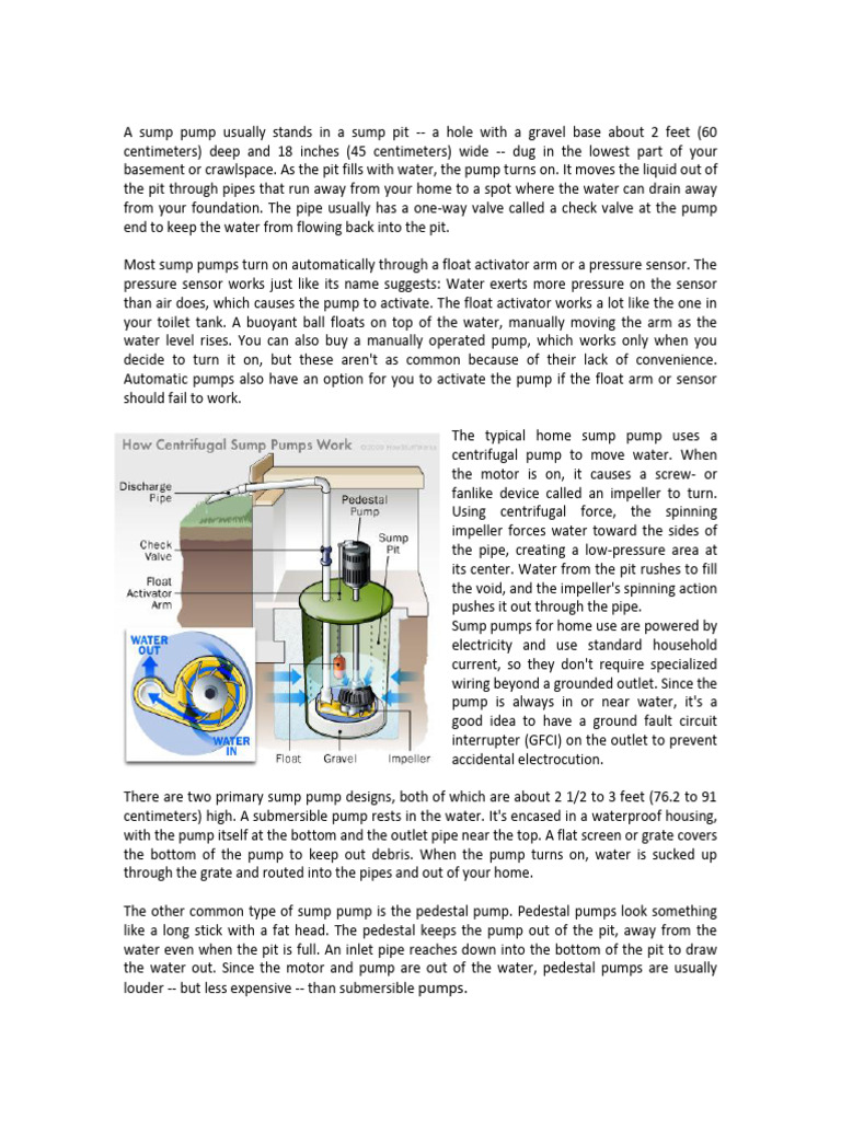 Sump Pump Basics 2 | PDF