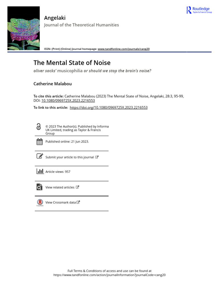 The Mental State of Noise | PDF