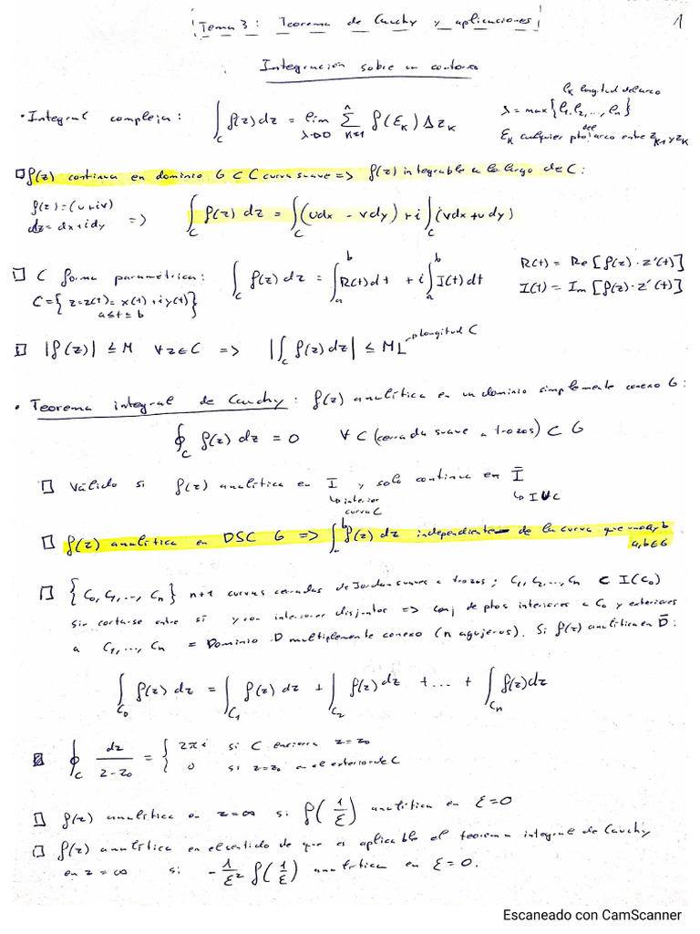 3 Teorema de Cauchy y Aplicaciones | PDF
