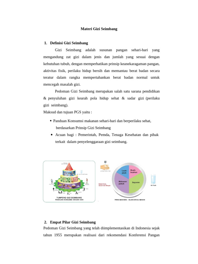 Materi Gizi Seimbang GSE '24 | PDF