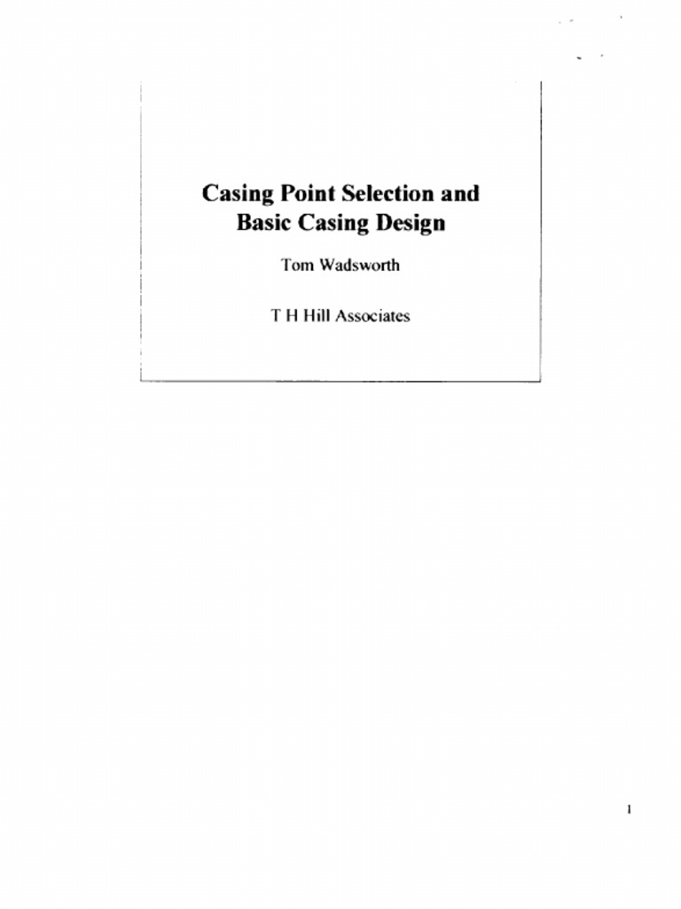 Basic Casing Design | PDF