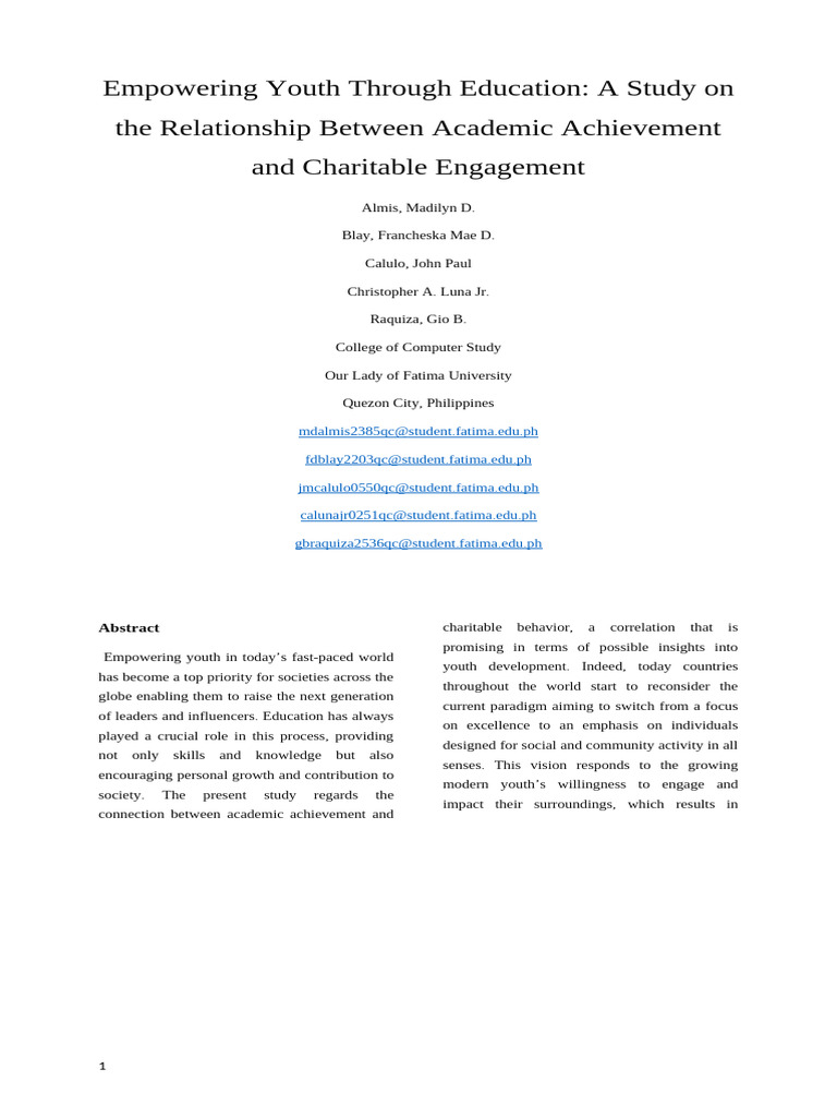 Empowering Youth Through Education | PDF