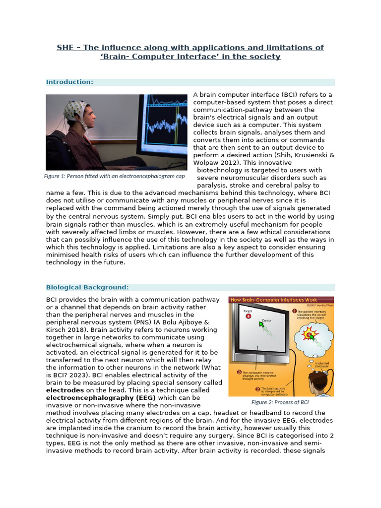 Biology SHE Task FINAL | PDF | Electroencephalography | Neuroscience