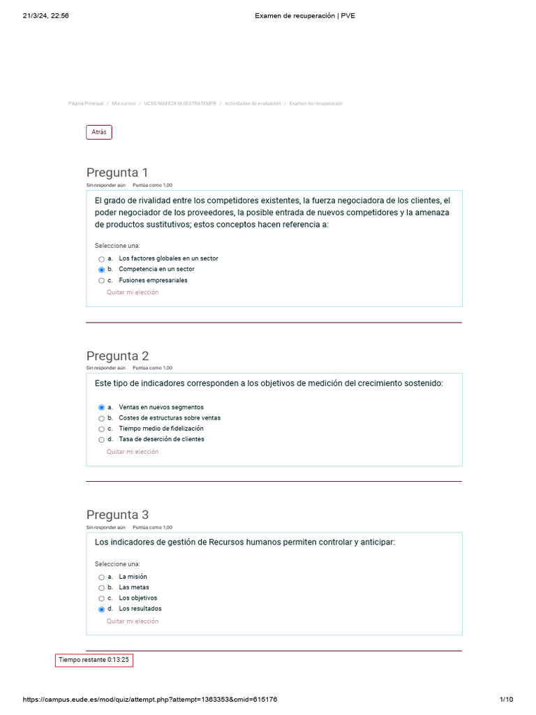 Examen de recuperación _ PVE | PDF Examen de recuperación _ PVE | PDF
