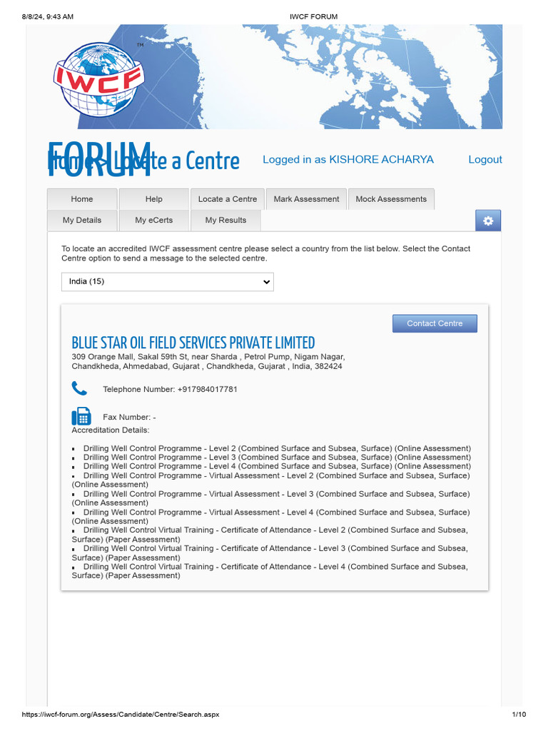 Iwcf Accredited Centre in India | PDF