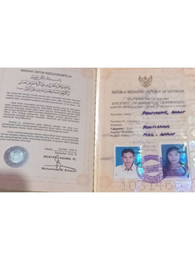 Akta Nikah Nur Asriani | PDF