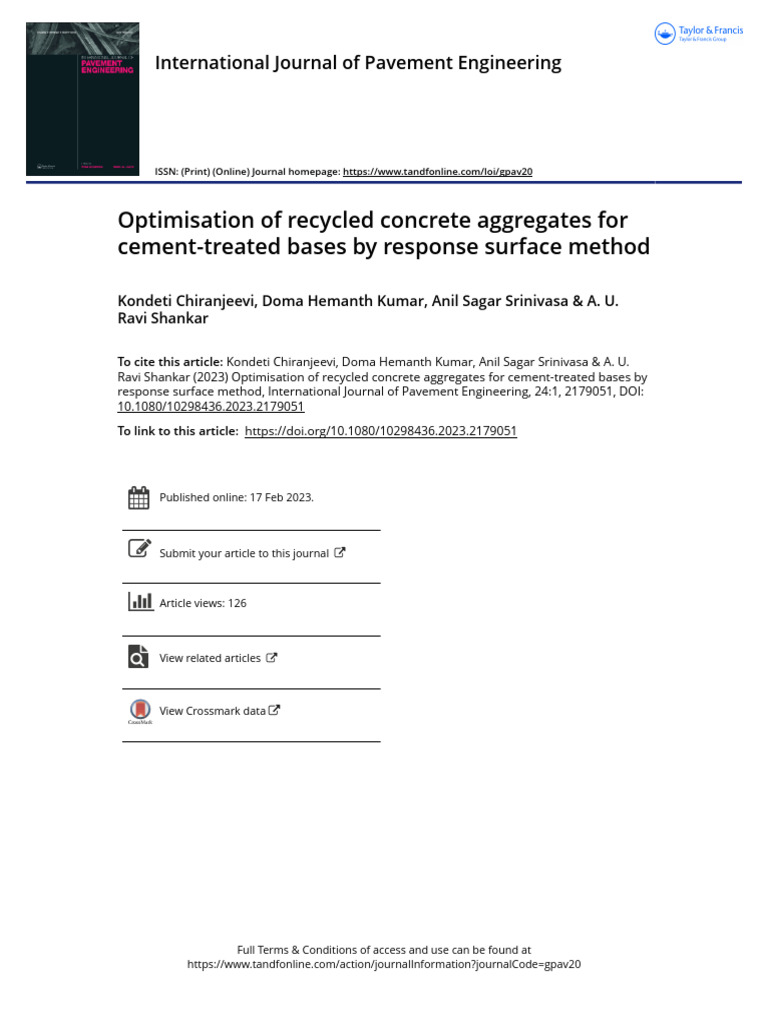 Optimisation of Recycled Concrete Aggregates For Cement Treated Bases ...