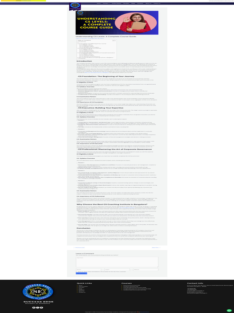 Understanding CS Levels: A Complete Course Guide | Success Edge Academy ...