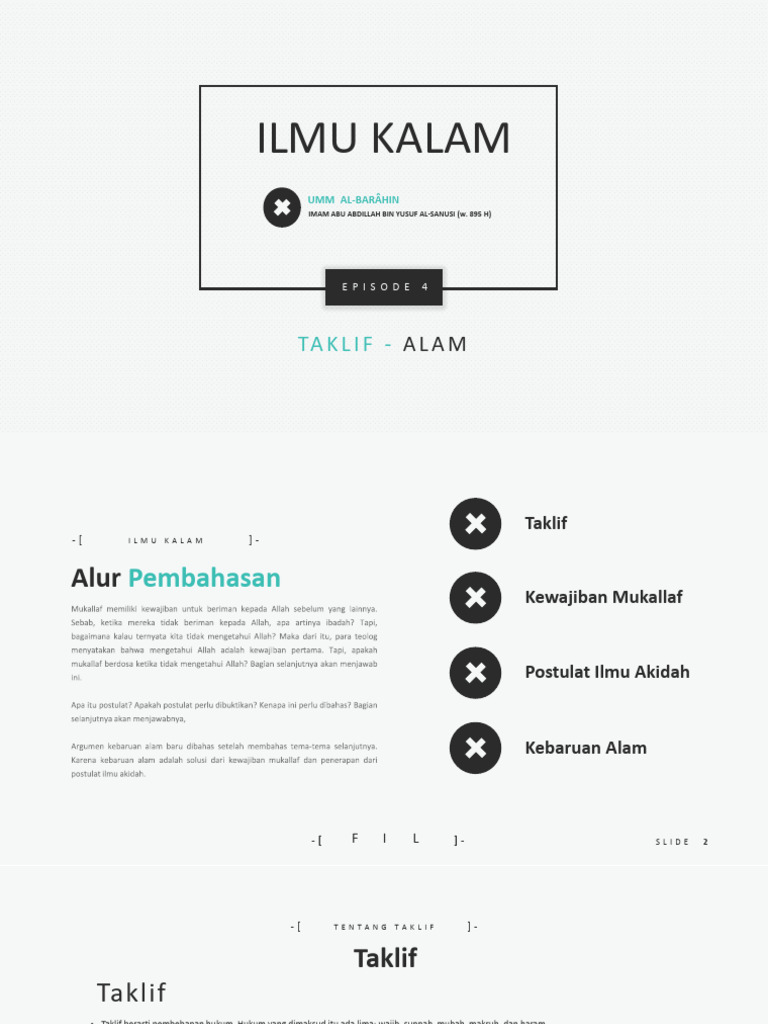 Ilmu Kalam dan Taklif Mukallaf | PDF
