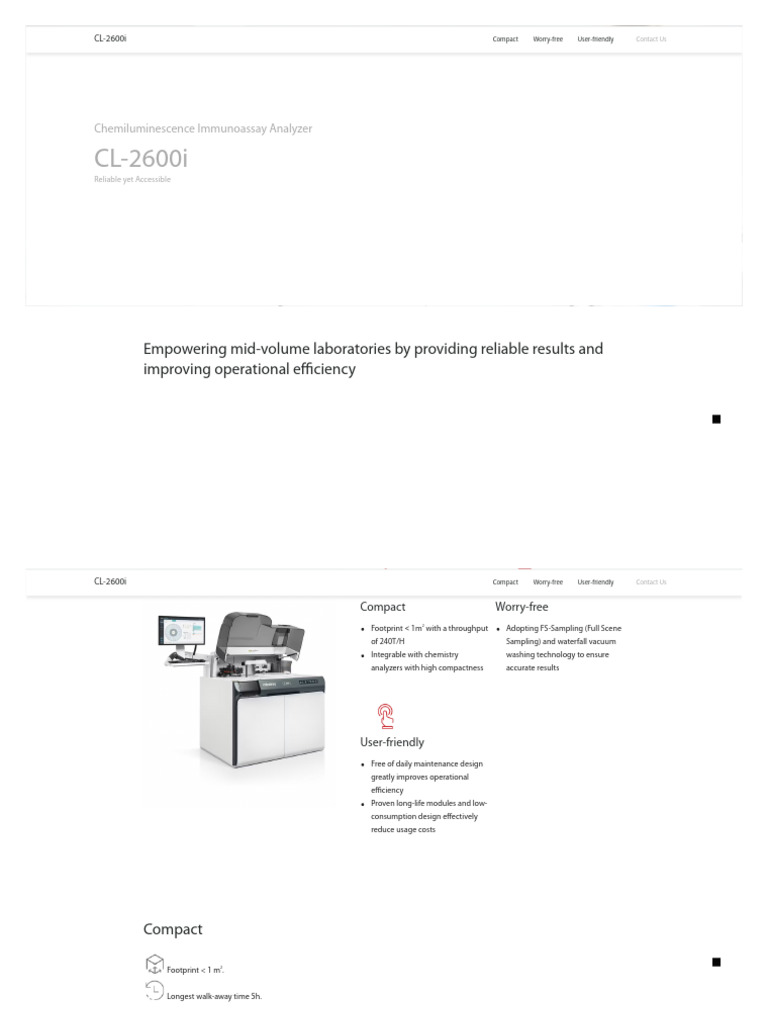 Chemiluminescence Immunoassay Analyzer - CL-2600i - Mindray | PDF