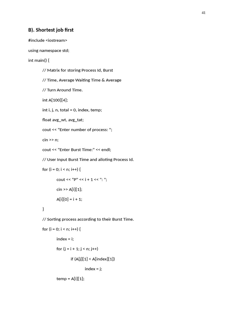 B) Shortest Job First | PDF
