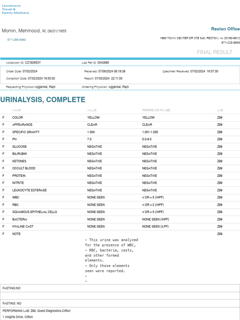 Urinalysis Complete | PDF